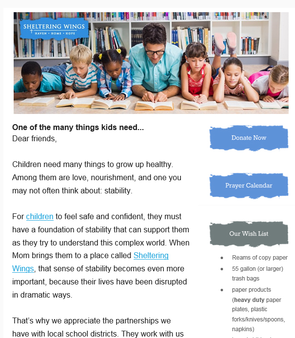 Sheltering Wings | Haven – Home – Hope